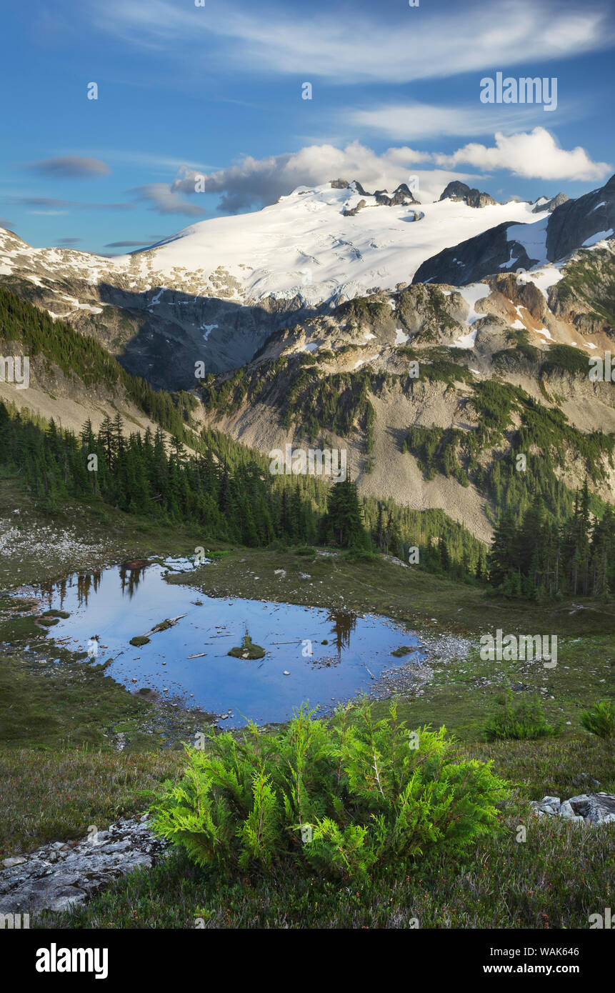 Mount Challenger, seen from Tapto Lakes Basin on Red Face Peak, North ...