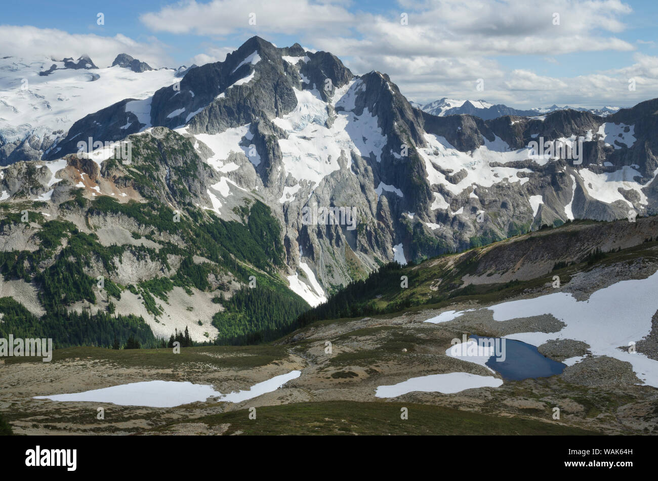 Mount Challenger and Whatcom Peak seen from Red Face Peak, North ...