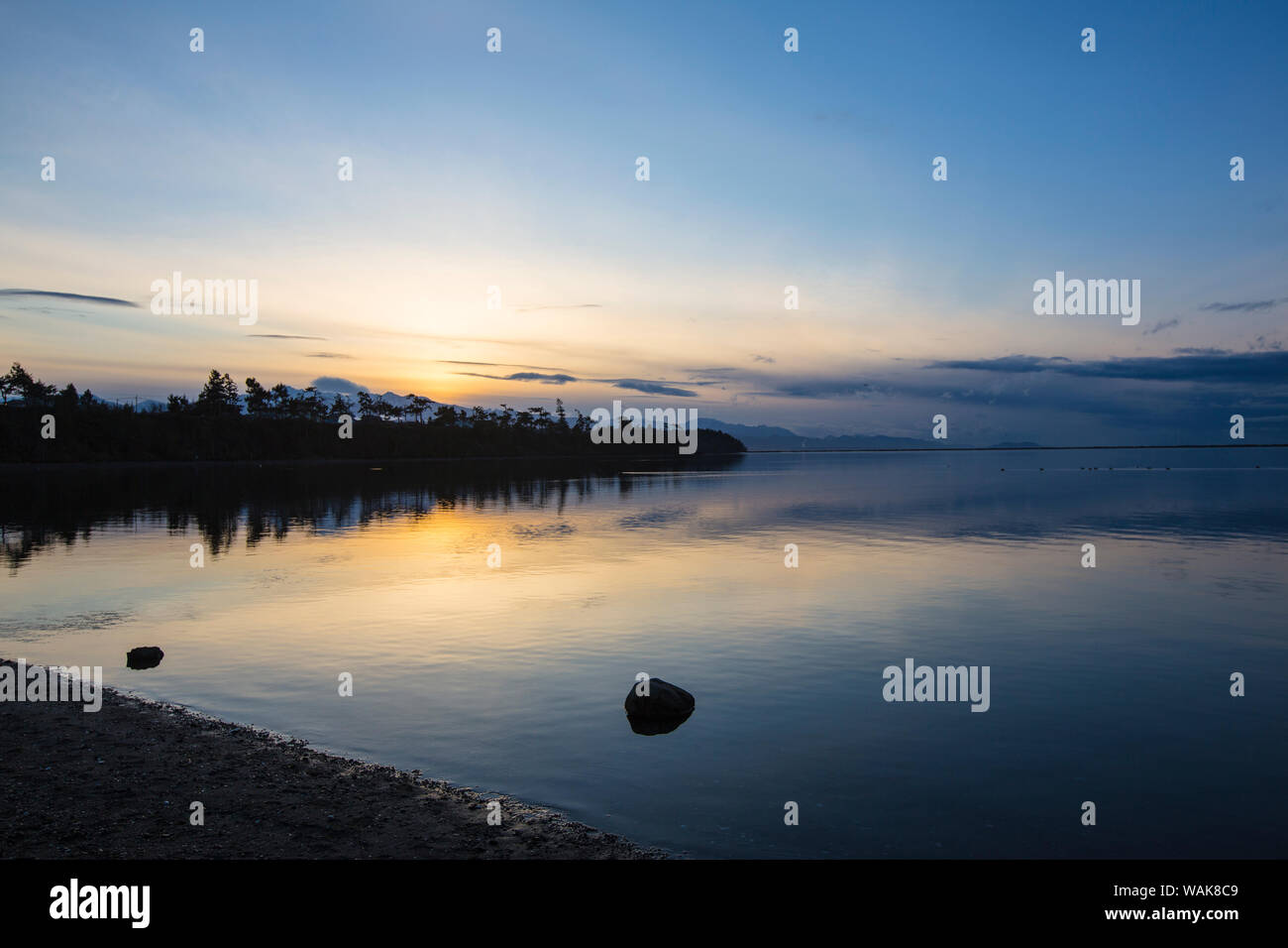 Dungeness Bay, Sequim, Washington State. Golden sunset along the beach ...