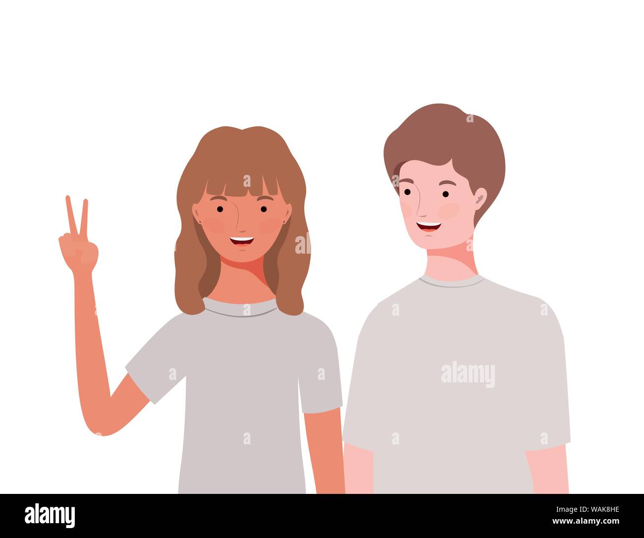 couple of people smiling on white background Stock Vector Image & Art ...