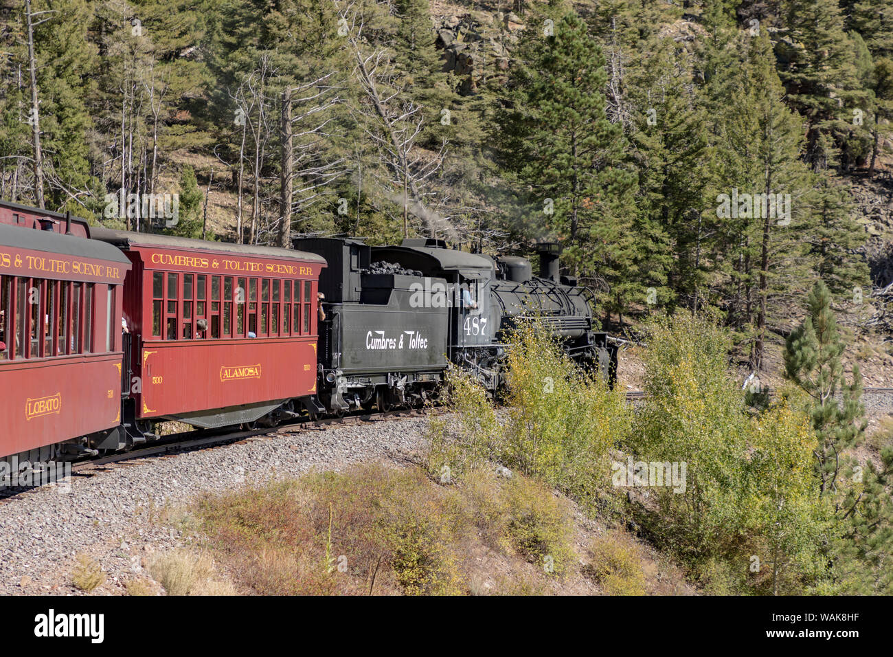 USA, Colorado. Cumbres and Toltec Scenic Railroad train. Credit as ...