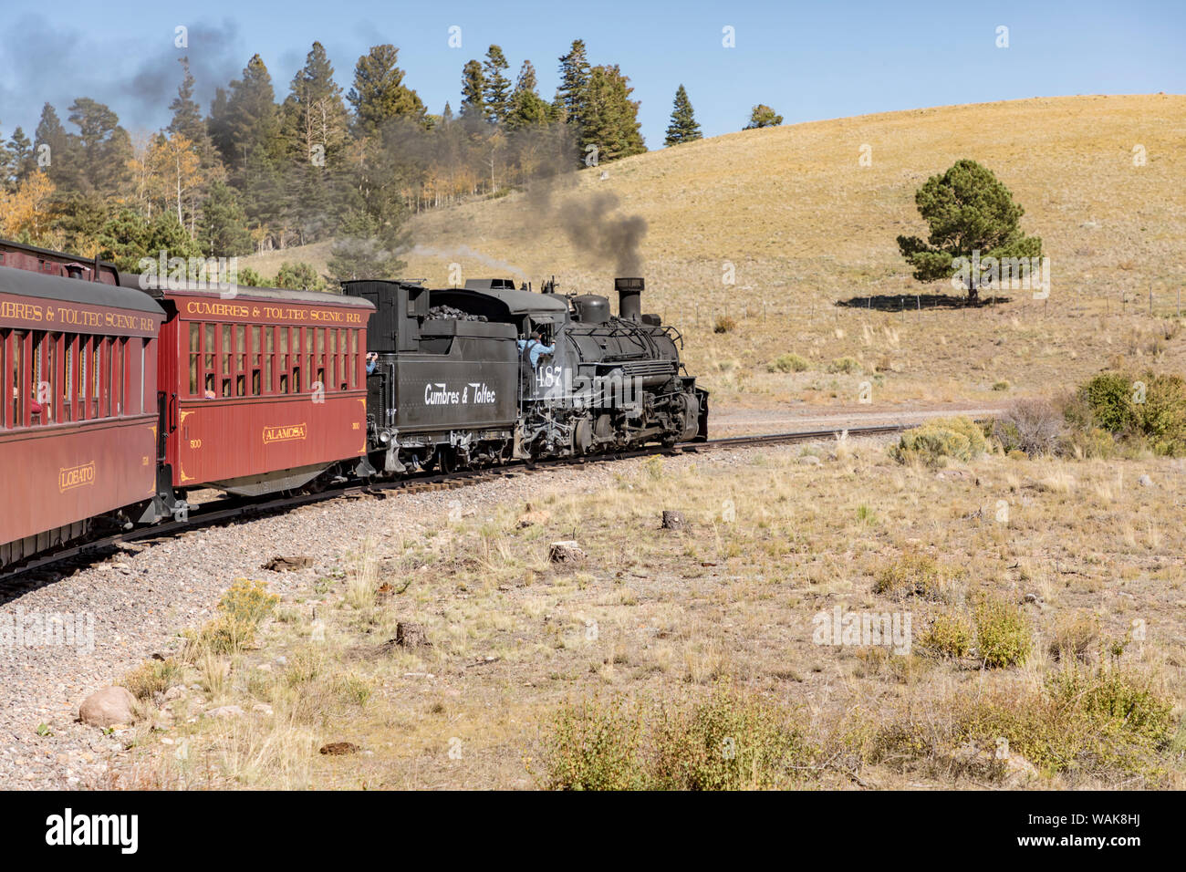 USA, Colorado. Cumbres and Toltec Scenic Railroad train. Credit as ...
