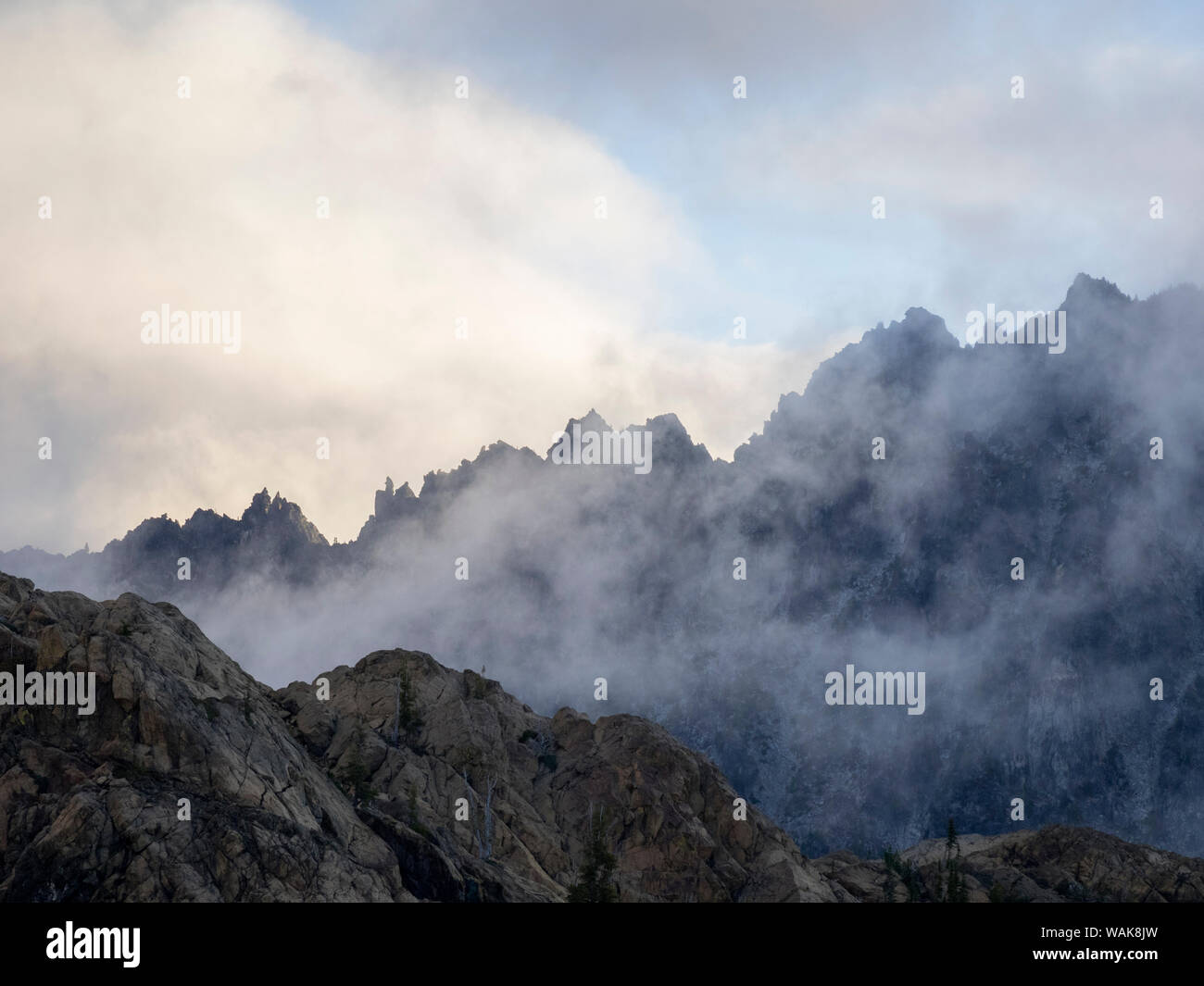 USA, Washington State. Alpine Lakes Wilderness, Stuart Range, Jack ...