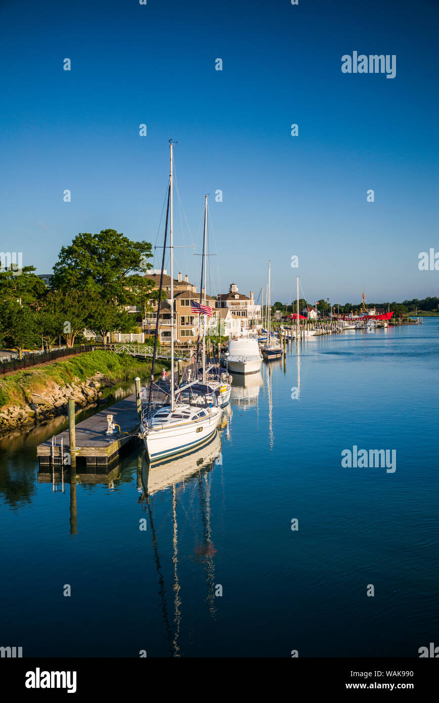 USA, Delaware, Lewes. Waterfront view along the Lewes and Rehoboth ...