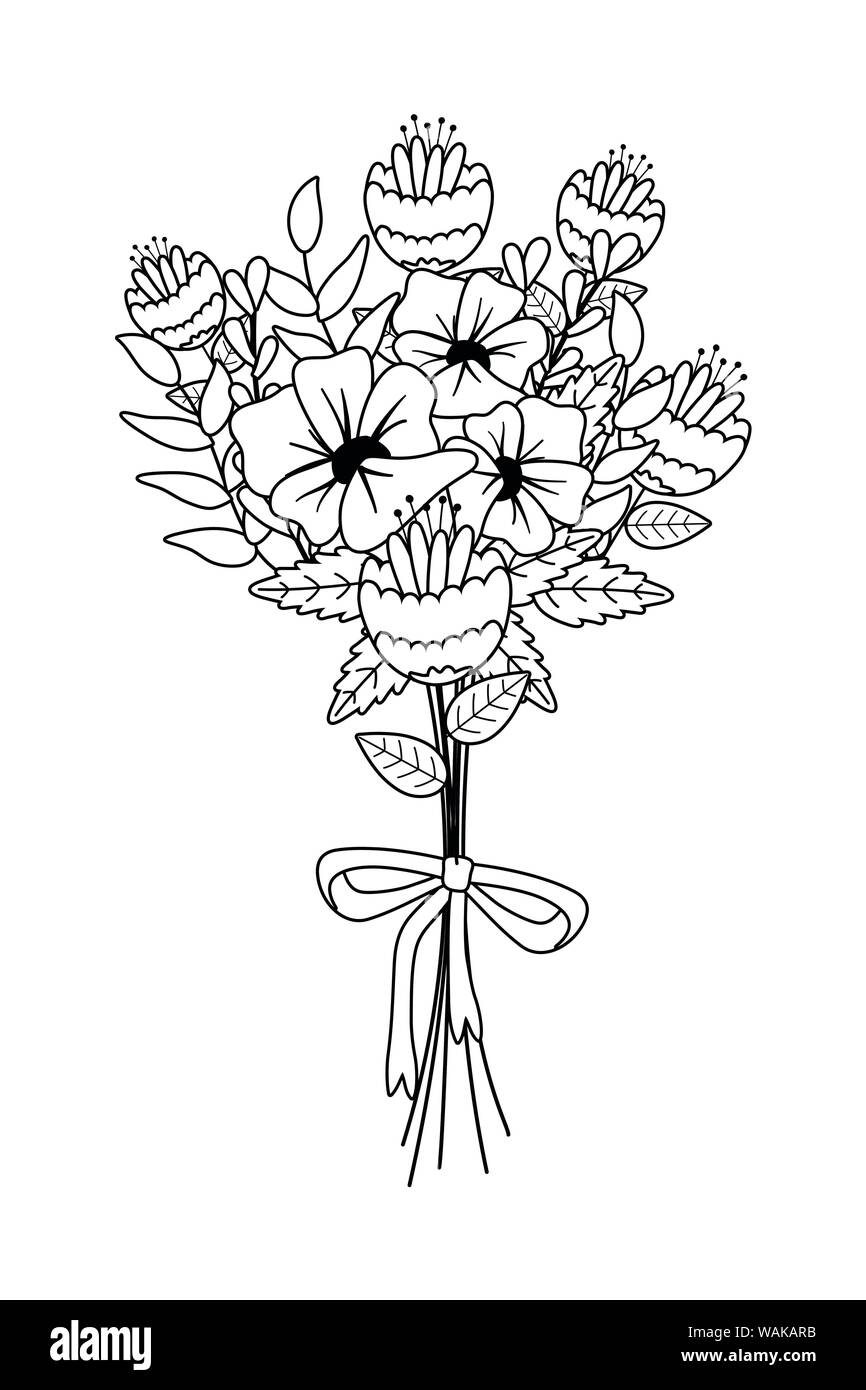 Bunch of flowers design, floral nature plant ornament garden decoration ...
