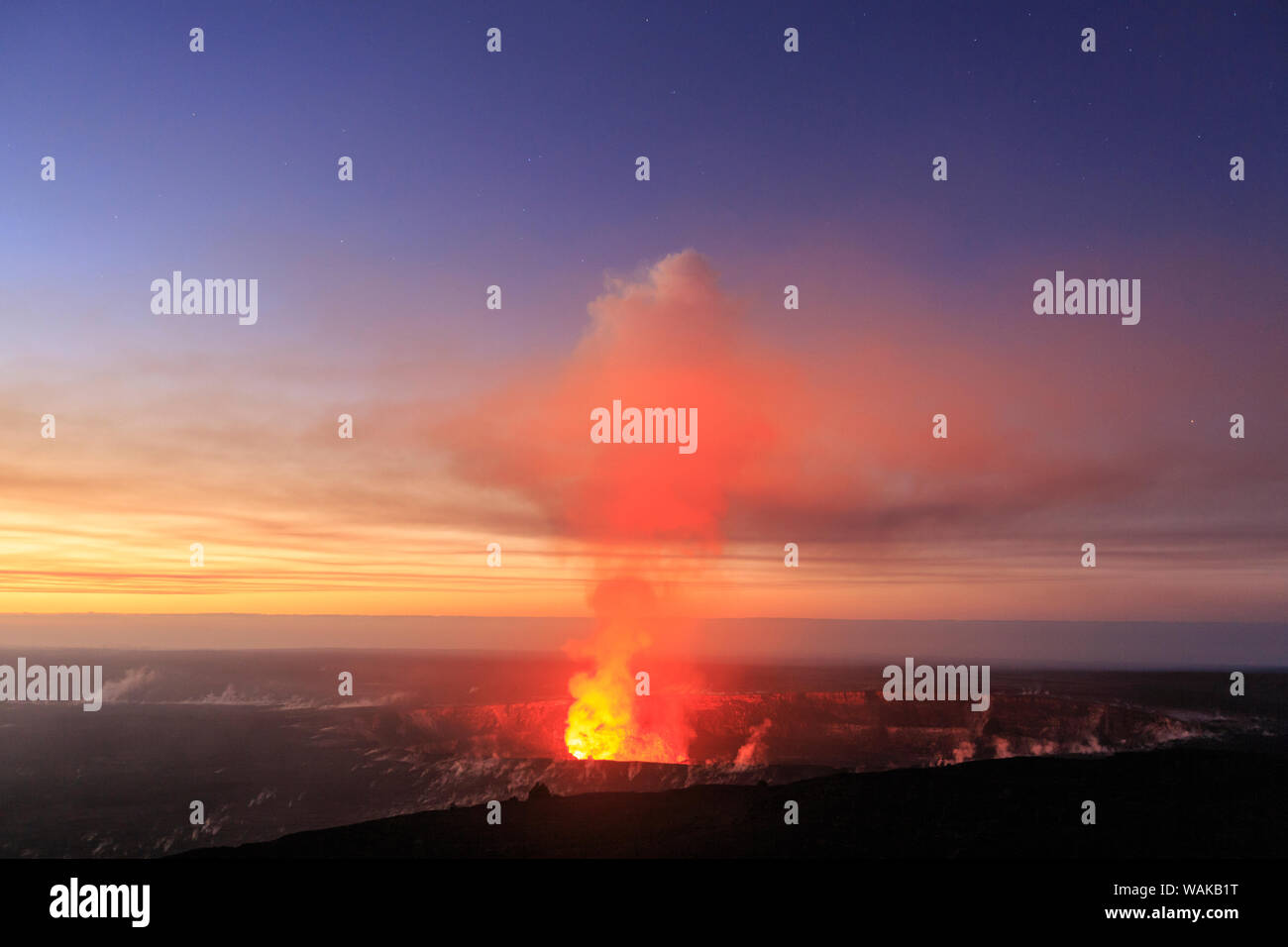 Kilauea Overlook near Jagger Museum, viewing one of the world's most ...