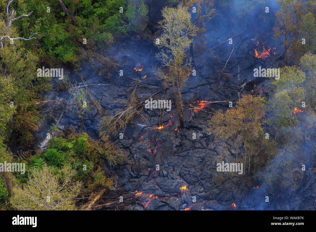Aerial view of hawaii volcanoes national park hi-res stock photography ...