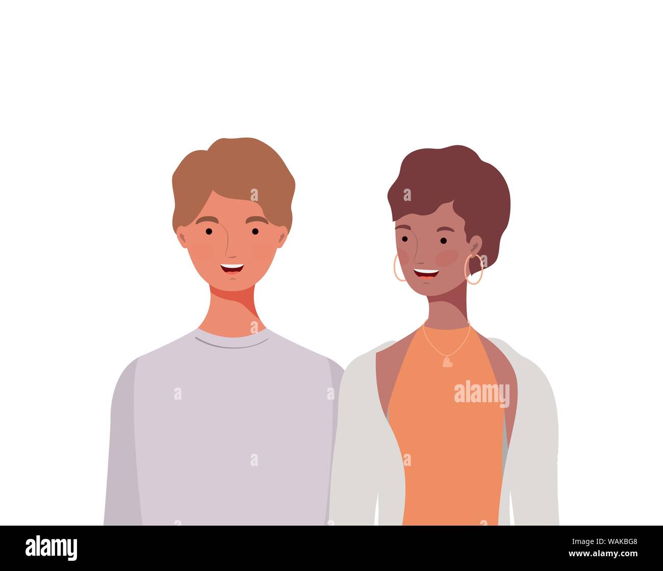 couple of people smiling on white background Stock Vector Image & Art ...