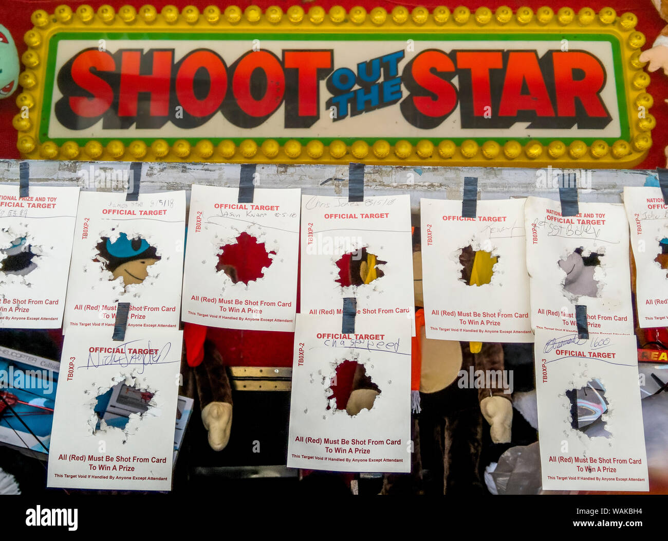 USA, Indiana, Indianapolis. Game booth on the midway. Credit as: Wendy ...