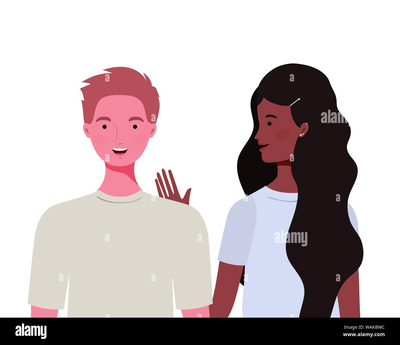 couple of people smiling on white background Stock Vector Image & Art ...