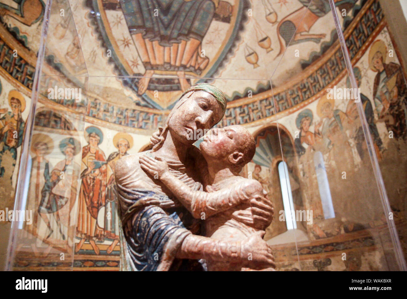 Virgin and Child (Italy, 12th Century). In background: Christ in ...