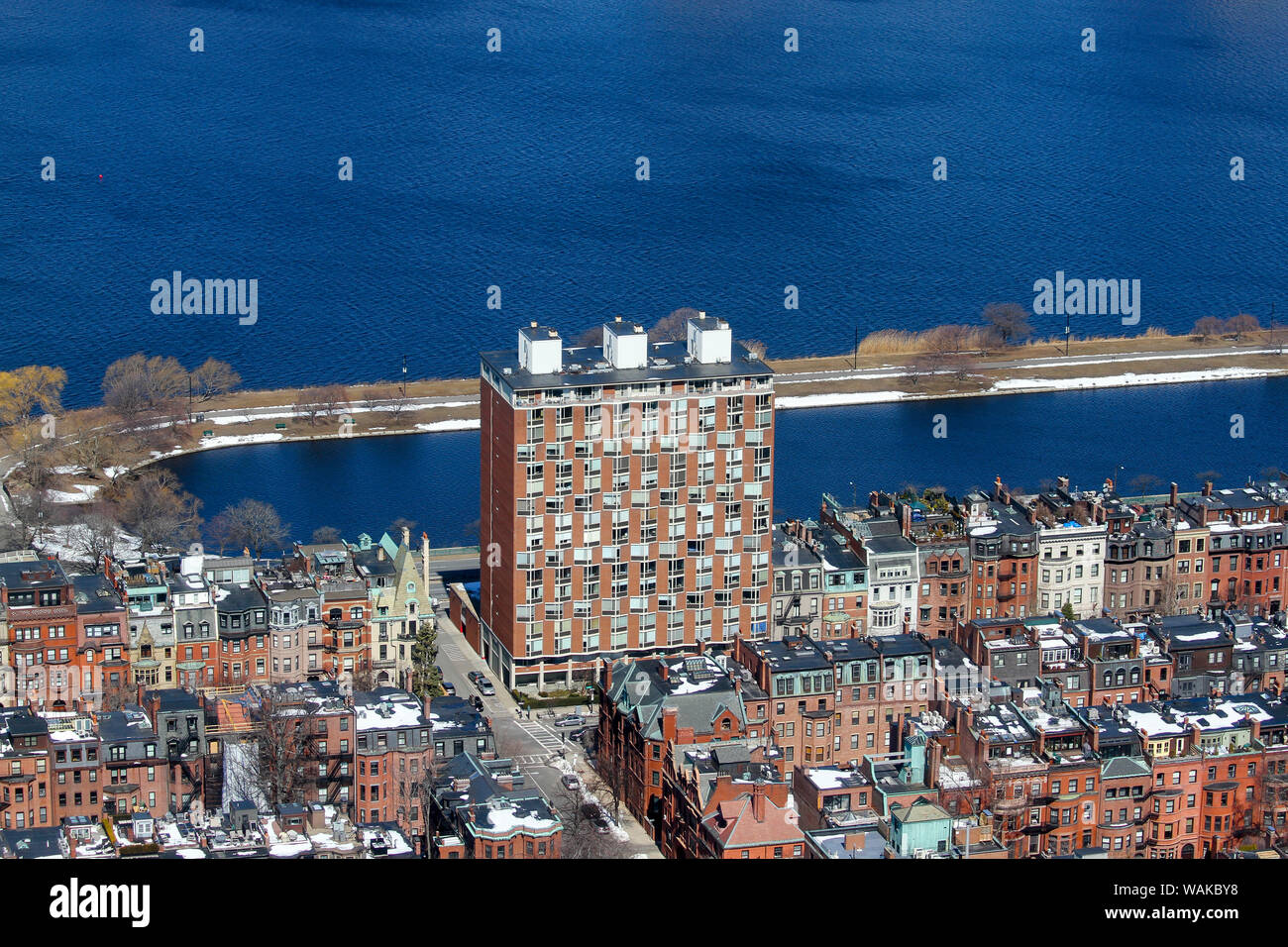 Back Bay neighborhood and the Charles River, Boston, Massachusetts, Usa ...