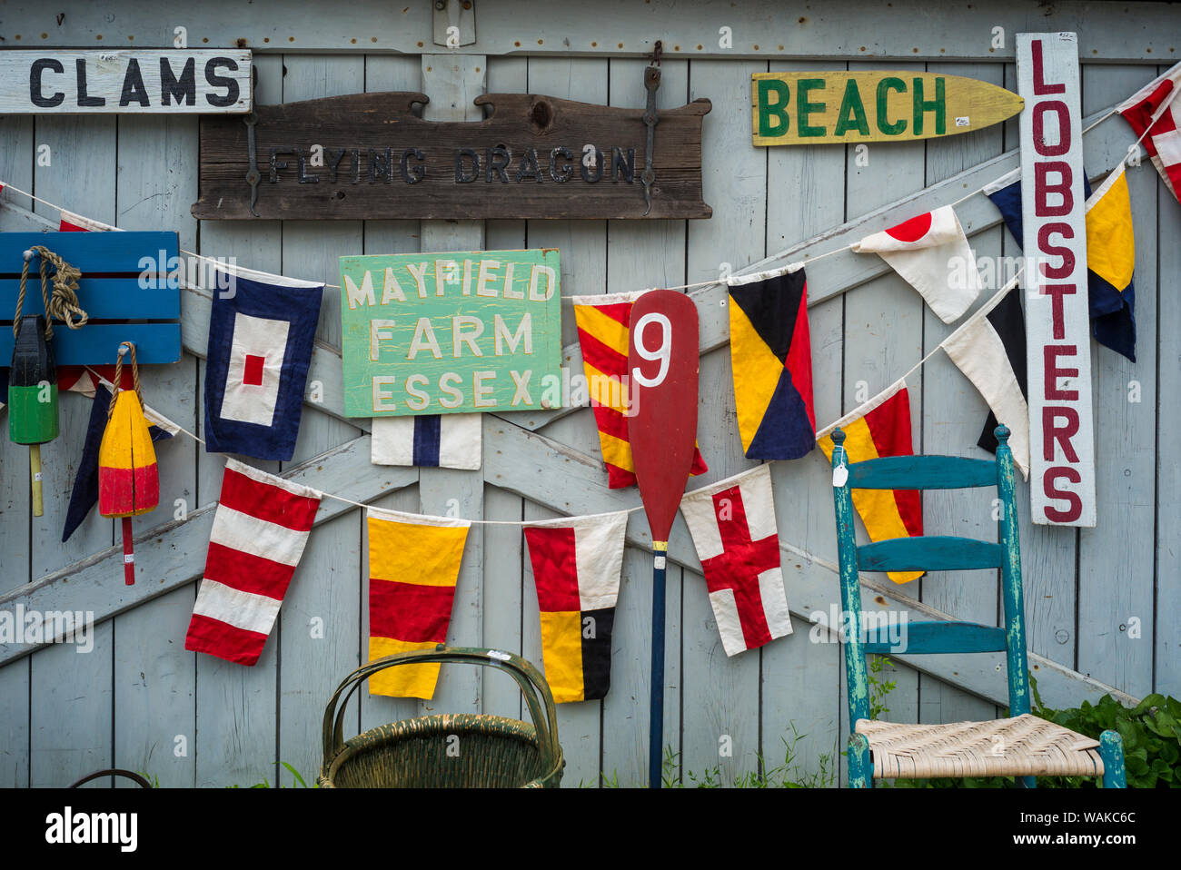 USA, Massachusetts, Cape Ann, Essex. Antique signs Stock Photo - Alamy