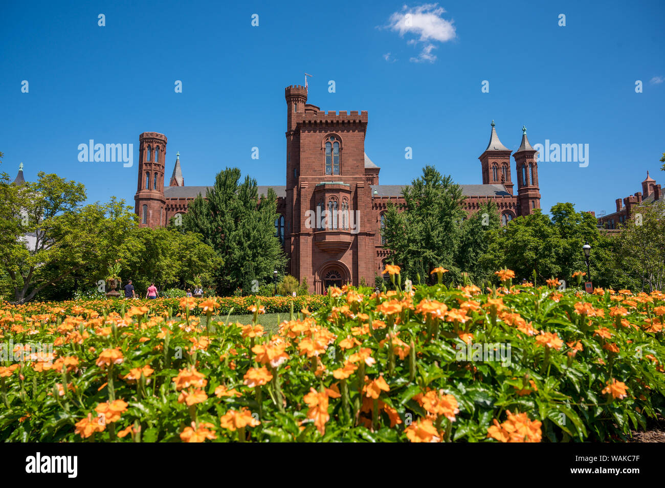 Smithsonian Castle and gardens on Jefferson Drive SW, Washington DC ...