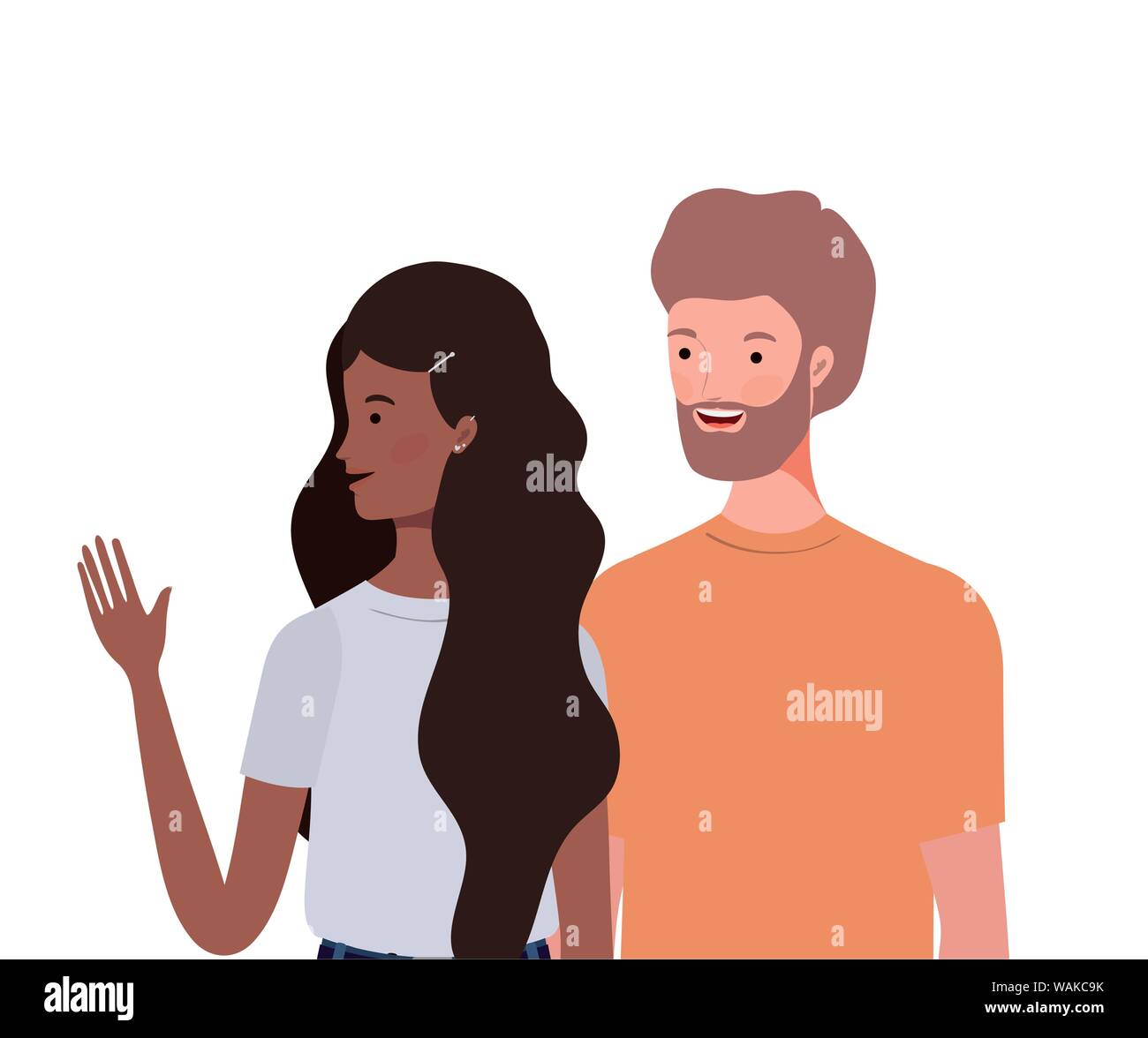 couple of people smiling on white background Stock Vector Image & Art ...