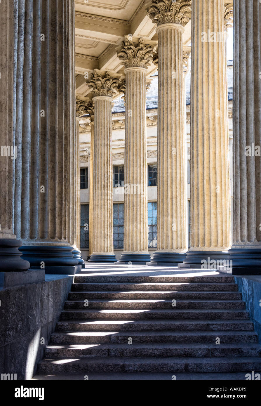 Columns of the Kazan Cathedral (Kazanskiy Kafedralniy Sobor), Saint Petersburg, Russia Stock ...