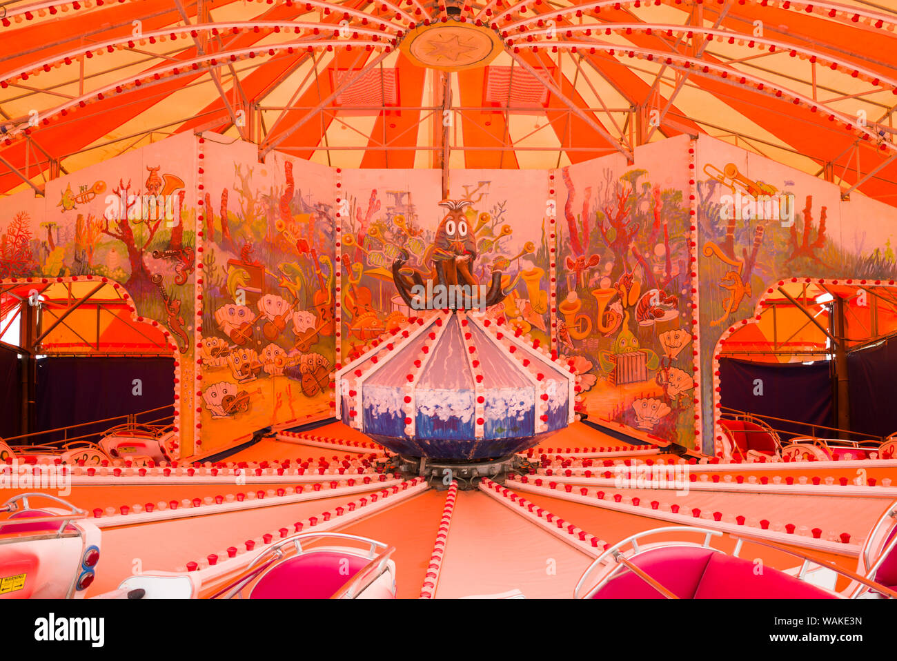 USA, New Jersey, Wildwoods. Wildwood Boardwalk and amusement park ride ...