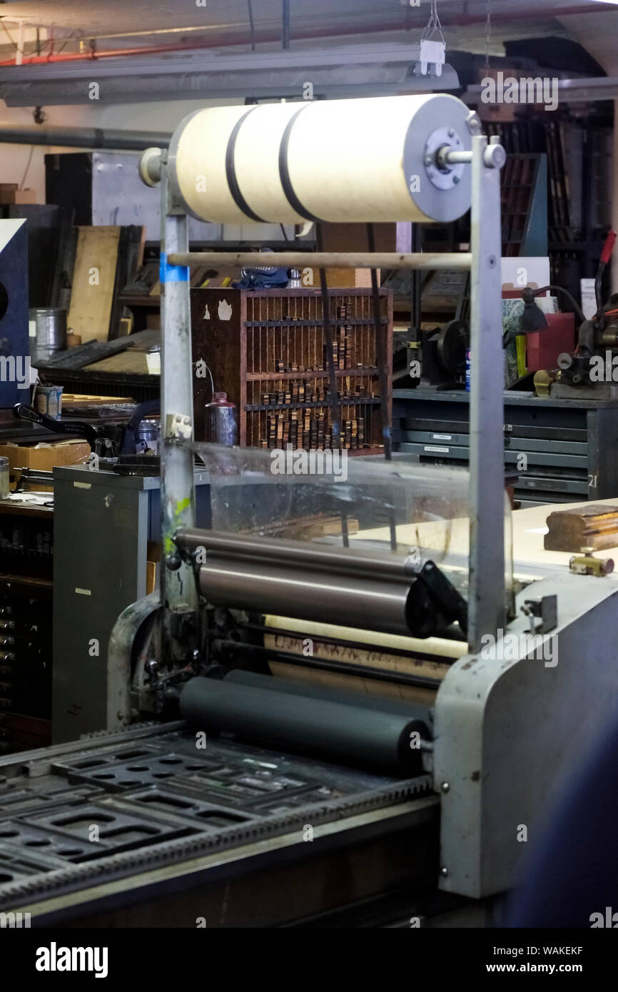 Brooklyn, New York, USA. Old wood press printing shop. (Editorial Use ...