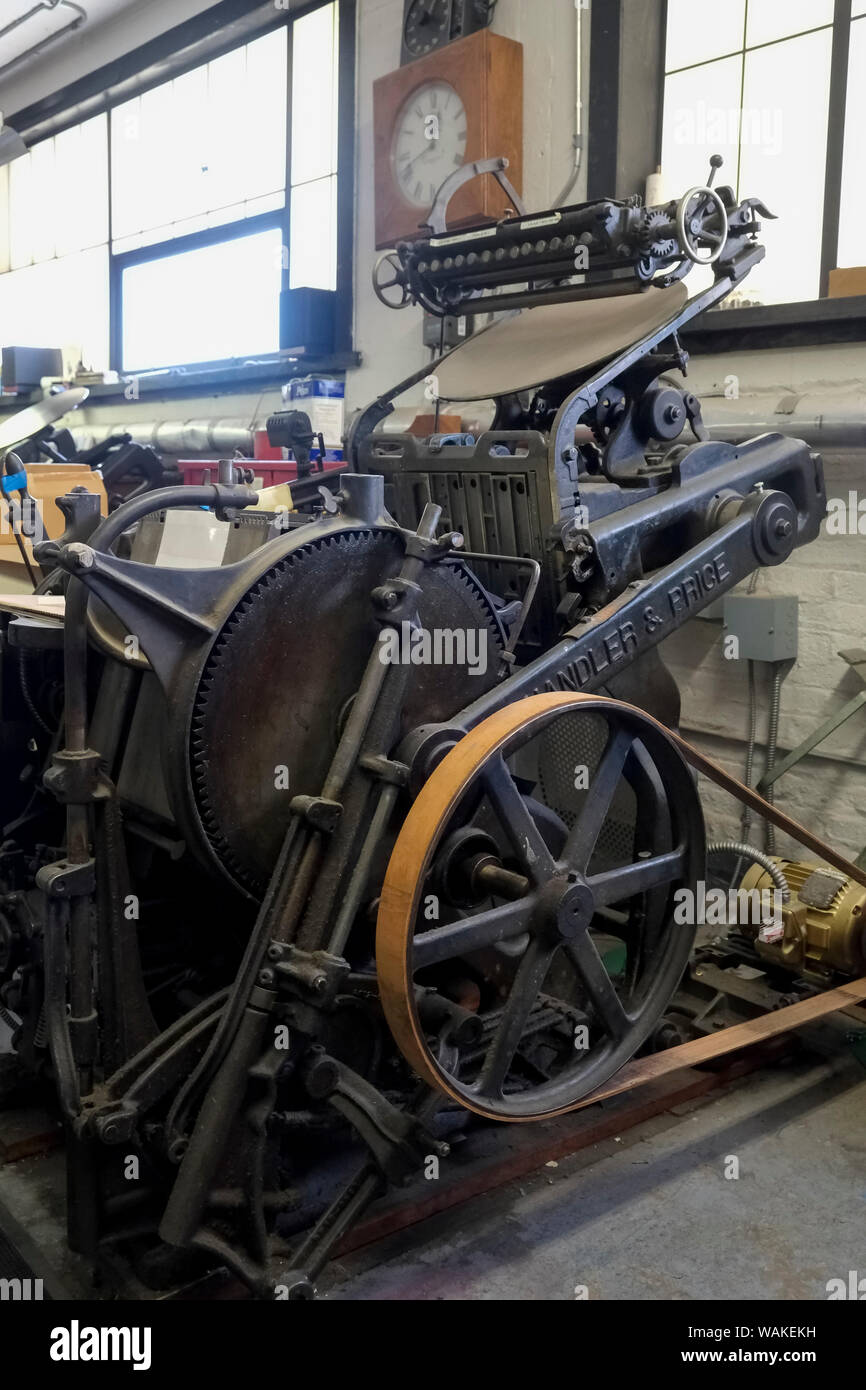 Brooklyn, New York, USA. Old wood press printing shop. (Editorial Use ...
