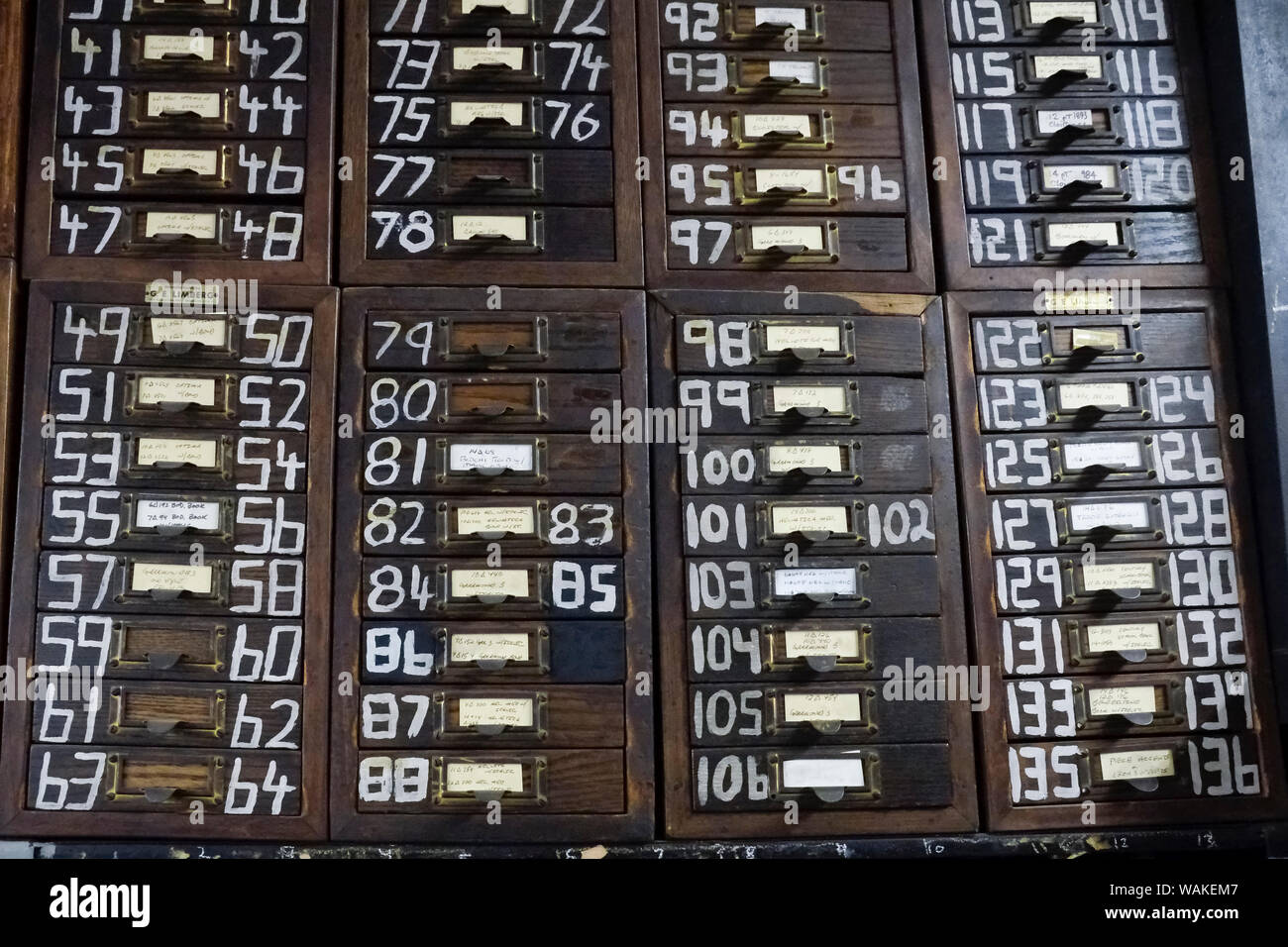 Brooklyn, New York, USA. Old wood press printing shop Stock Photo - Alamy