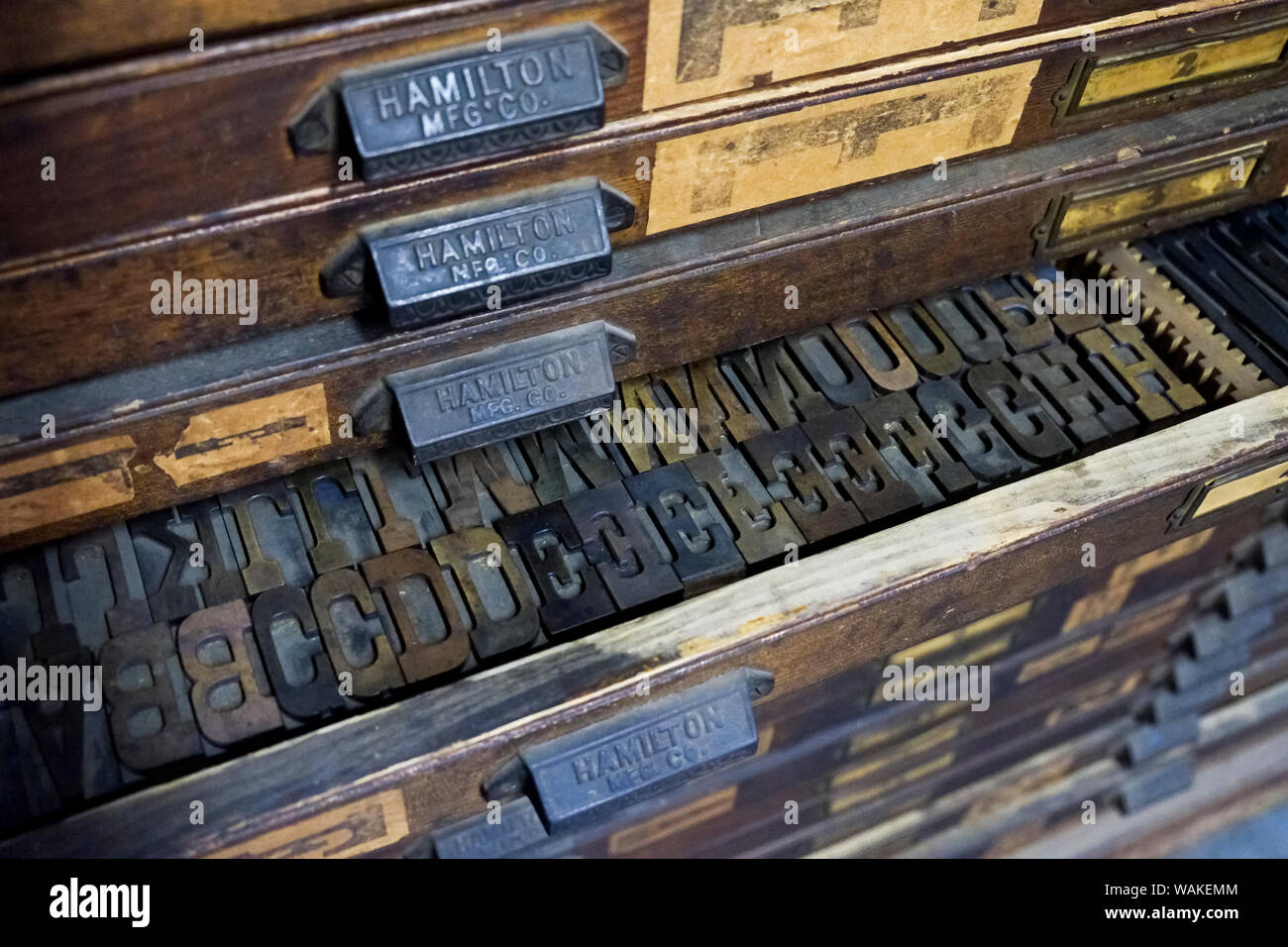 Brooklyn, New York, USA. Old wood press printing shop. (Editorial Use ...