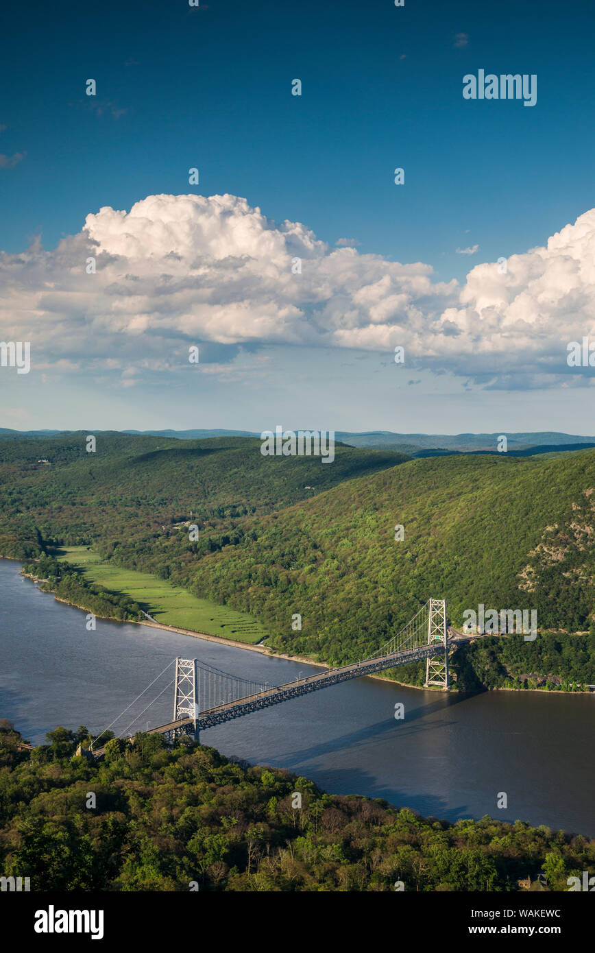 USA, New York, Bear Mountain State Park. elevated view of the Bear ...