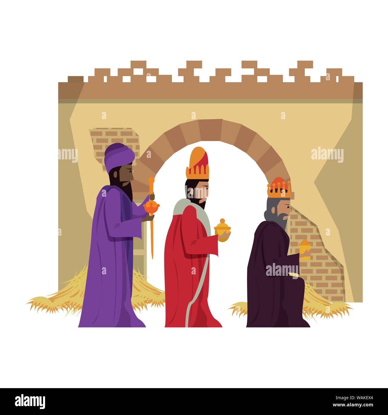 merry christmas nativity christian cartoon Stock Vector Image & Art - Alamy