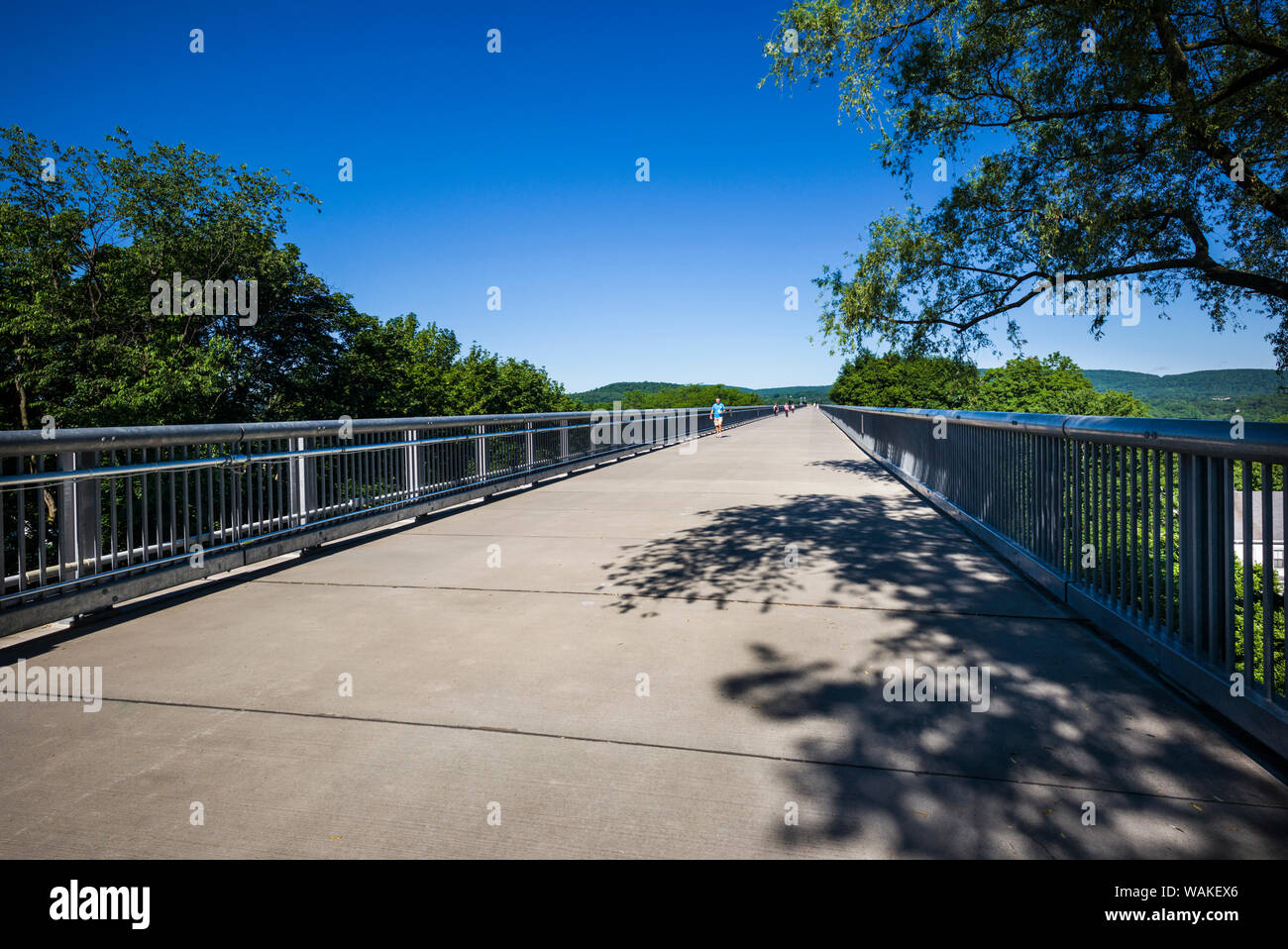 USA, New York, Poughkeepsie. Walkway Over the Hudson, pedestrian bridge ...