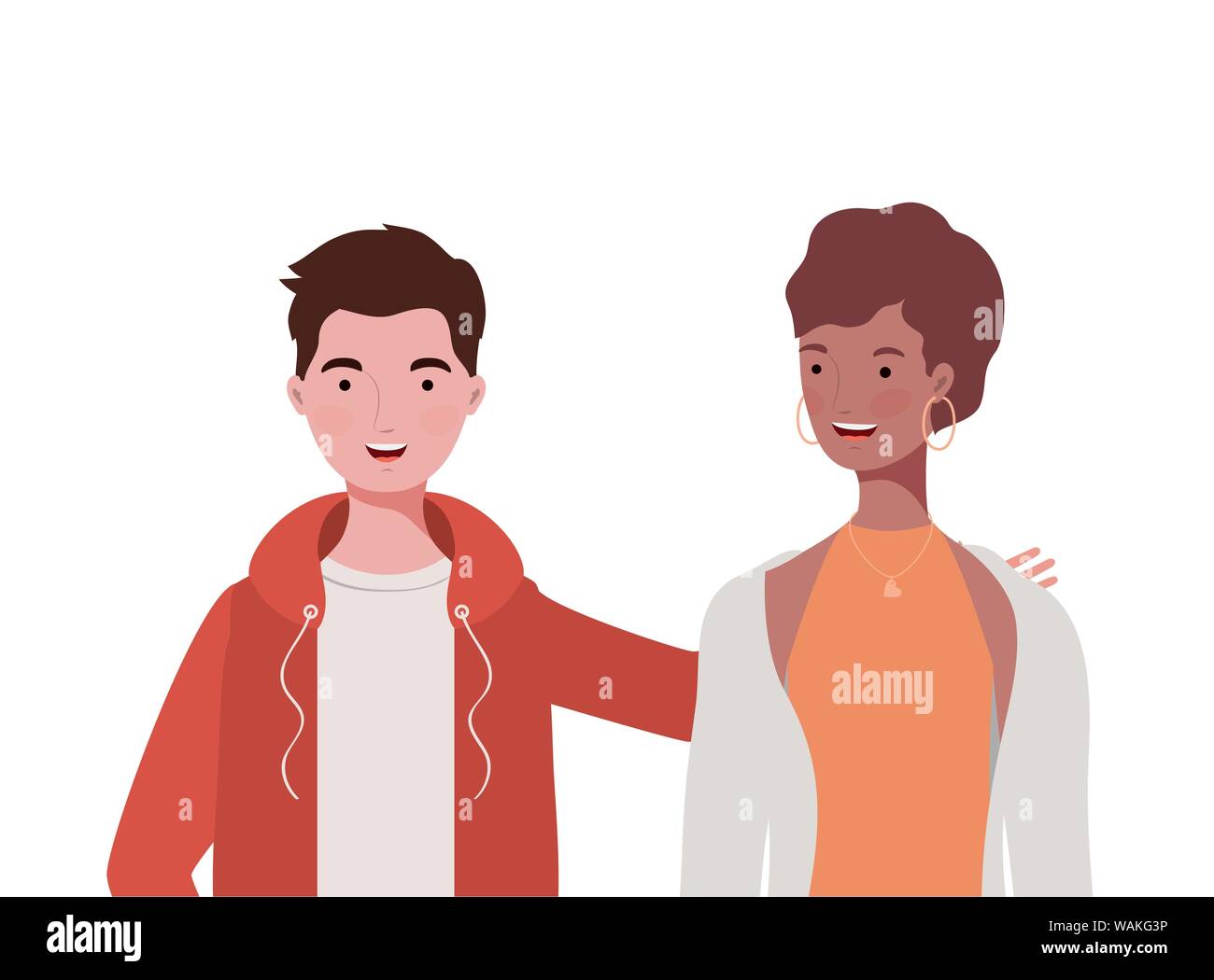 couple of people smiling on white background Stock Vector Image & Art ...
