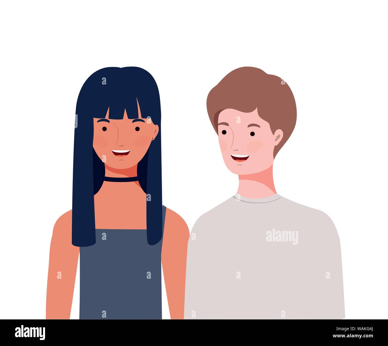 couple of people smiling on white background Stock Vector Image & Art ...