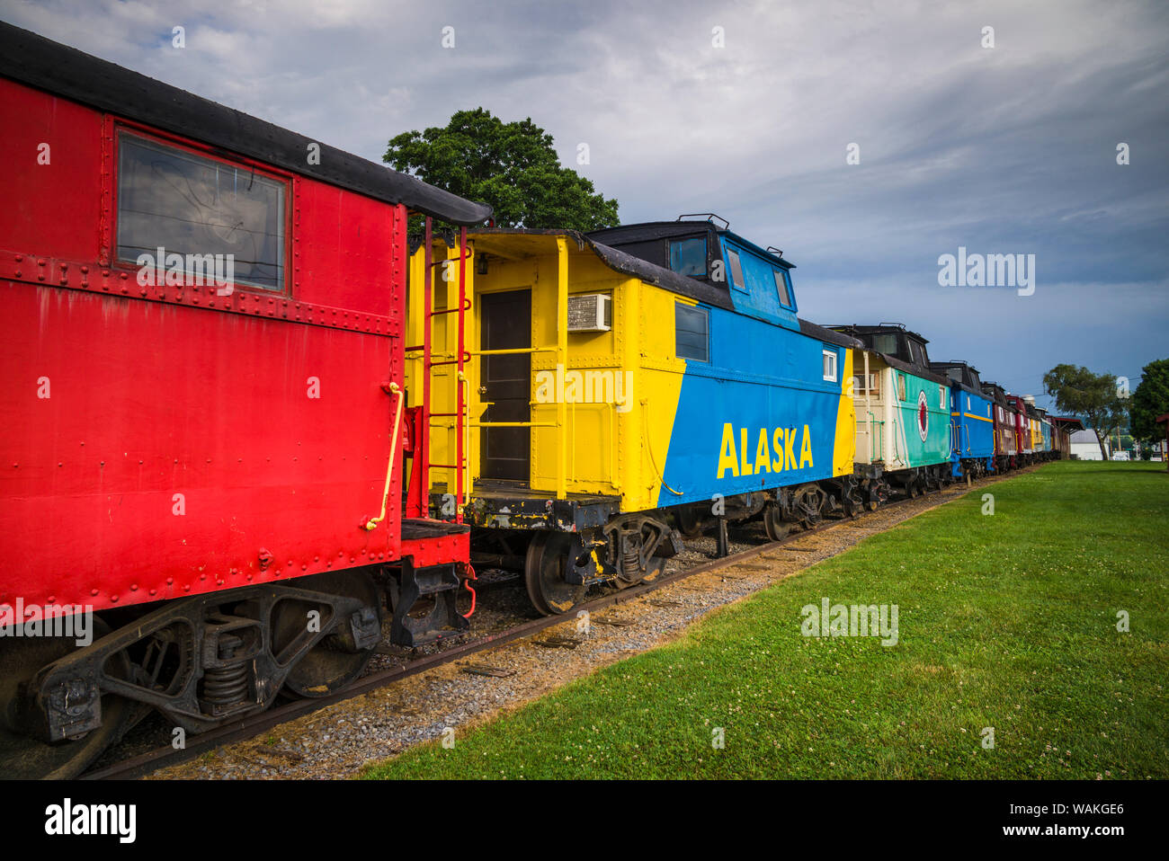 Lodging in old train cabooses hi-res stock photography and images - Alamy