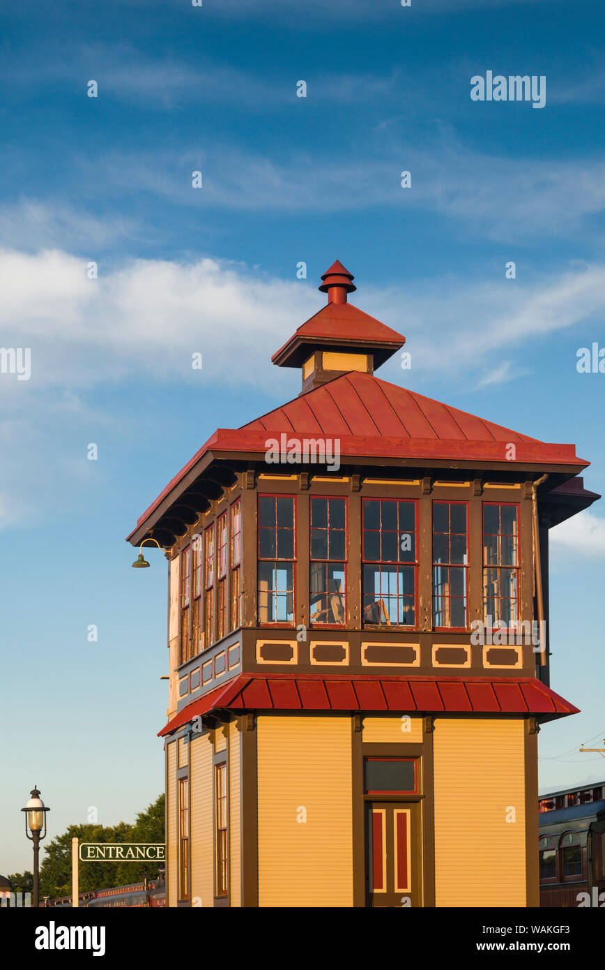 USA, Pennsylvania, Strasburg. old railroad switching tower Stock Photo ...