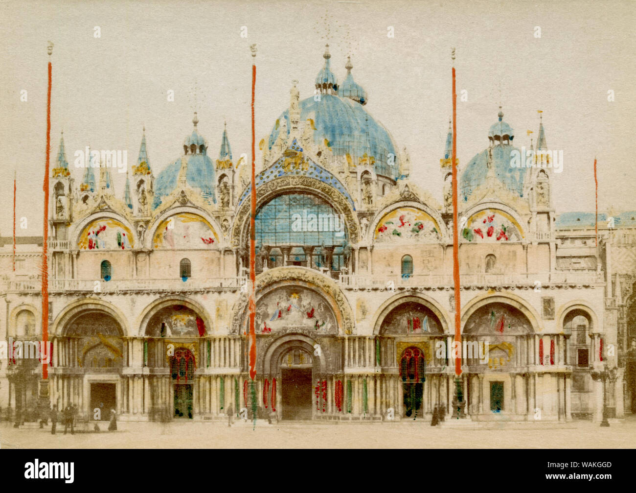 San Marco, Venice, coloured, about 1880. Probably by Fratelli Alinari ...
