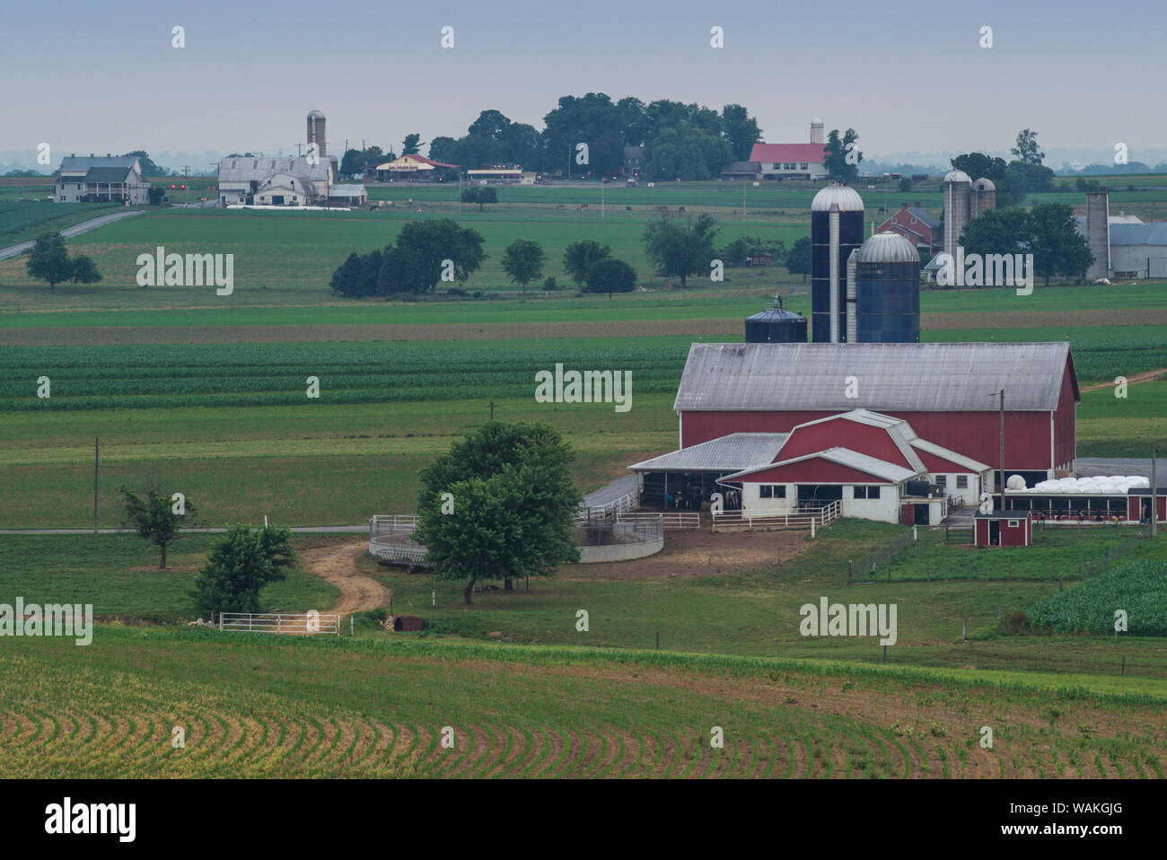 USA, Pennsylvania, Lancaster. elevated farm view Stock Photo - Alamy