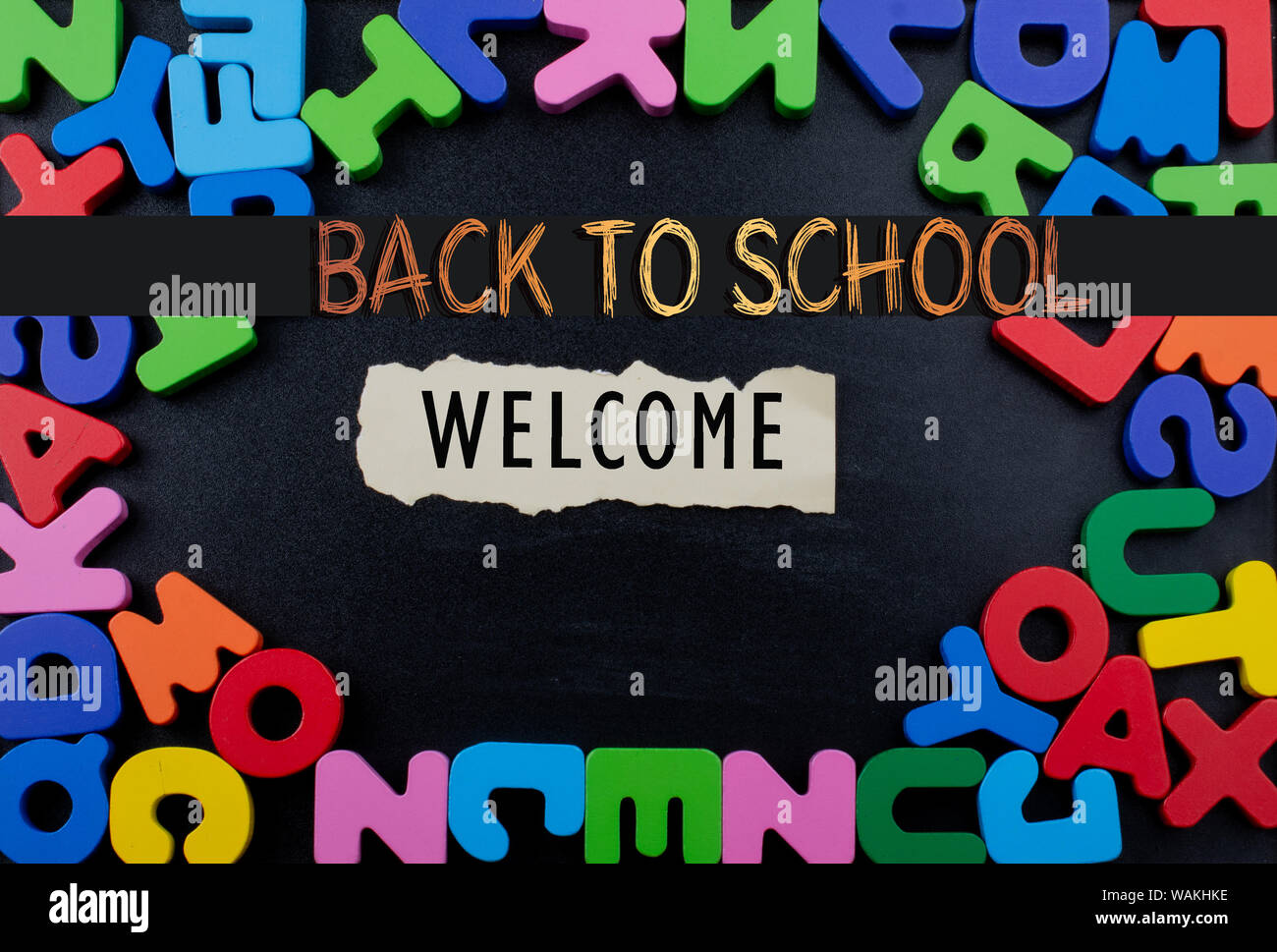 Back to school wording as education, teaching and learning concept ...