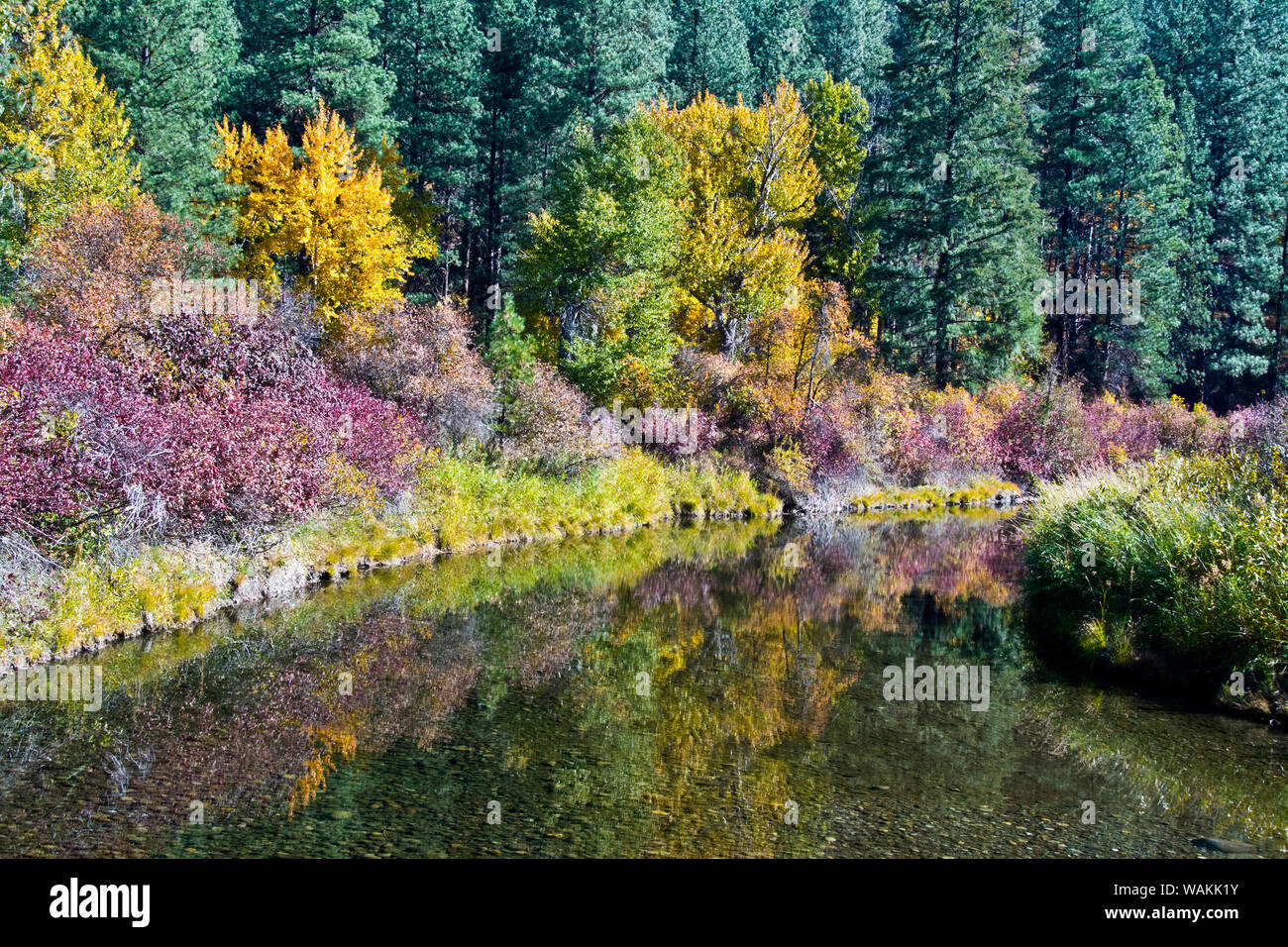 Autumn color, reflections, Leavenworth National Fish Hatchery ...