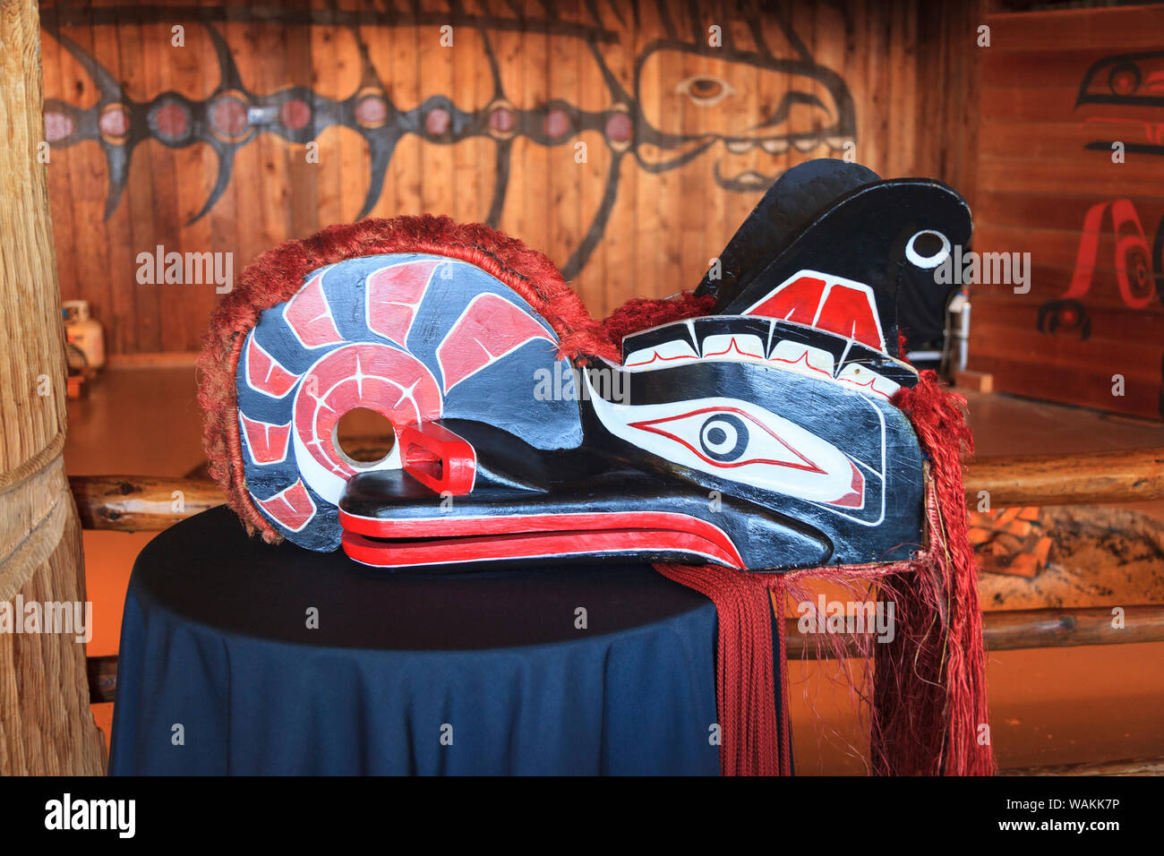 Traditional Native Indian mask, Tillicum Village on Blake Island ...