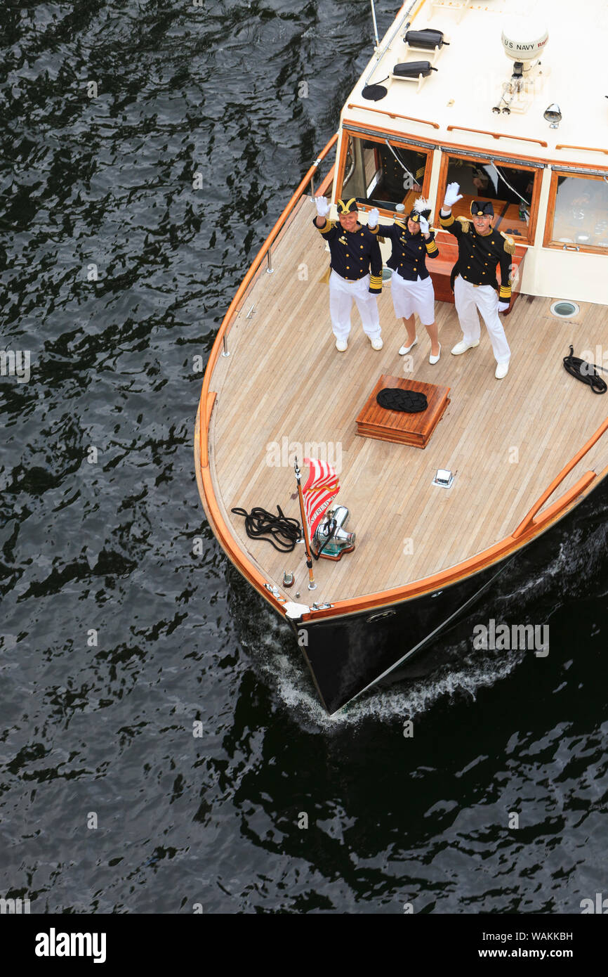 Opening Day of boating celebration, Seattle, Washington State. Overhead ...