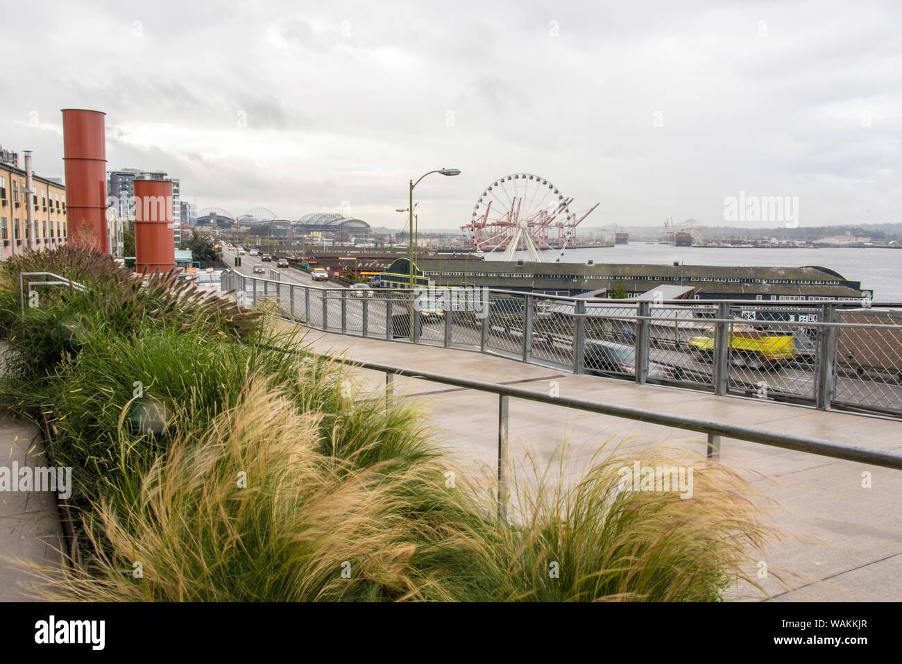 USA, Washington State, Seattle. Pike Place Market Front expands toward ...