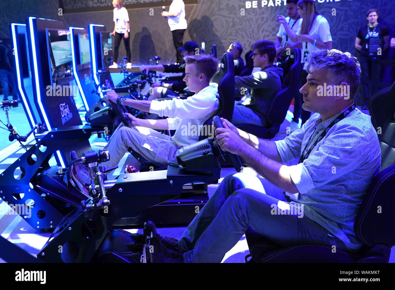 Cologne, Deutschland. 20th Aug, 2019. Gamer at the opening of the world ...