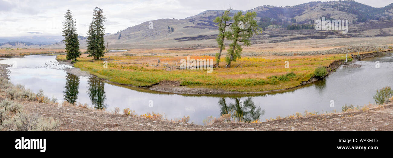 Yellowstone National Park, Wyoming, USA. Panorama landscape of Slough ...