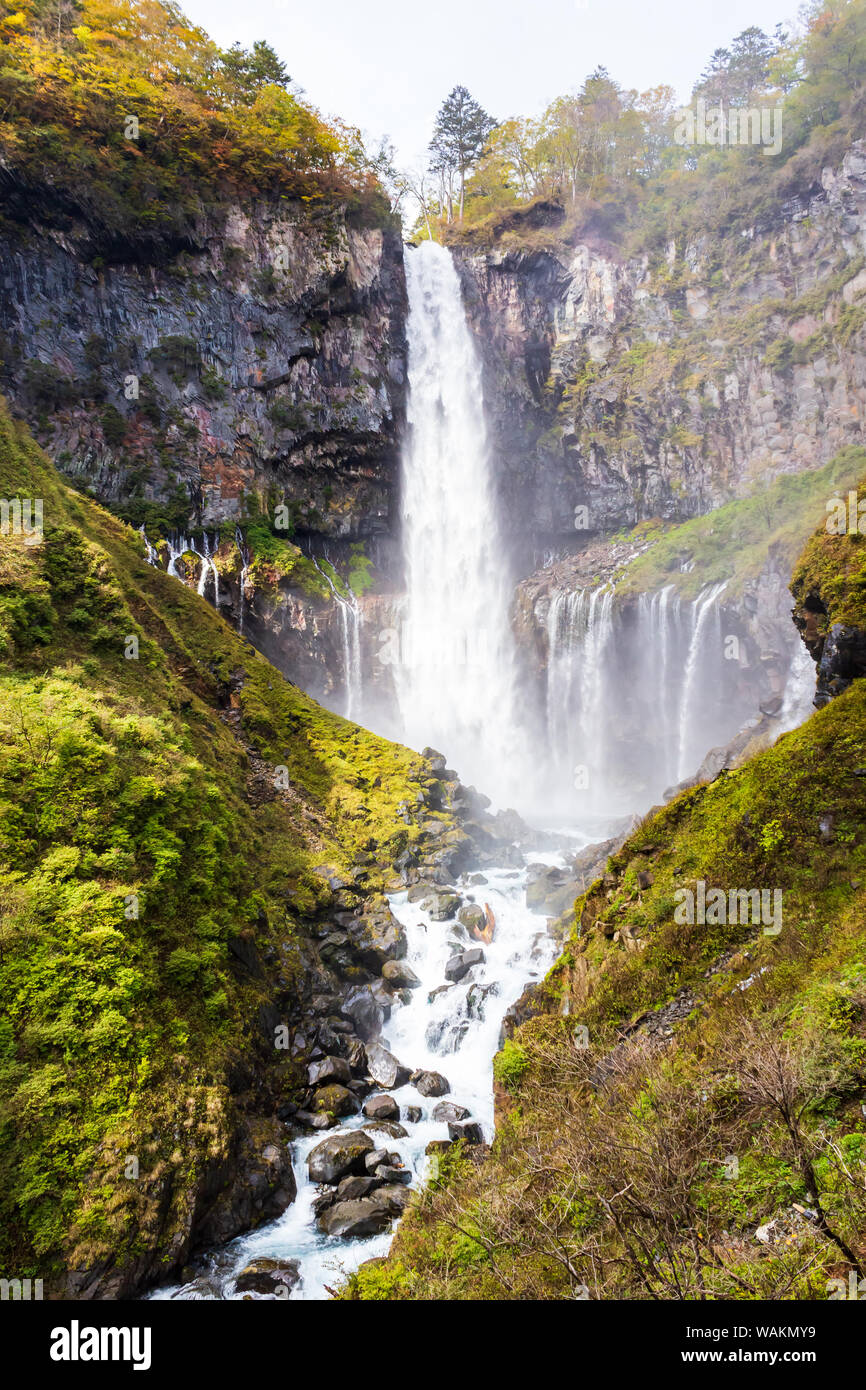 Kegon Falls one of Japans highest waterfalls in autumn at the Nikko ...