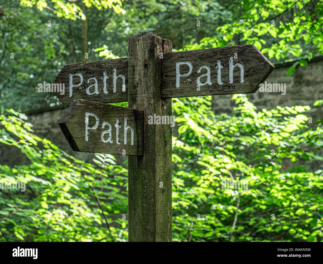 Footpath path wood sign signpost symbol direction hi-res stock ...