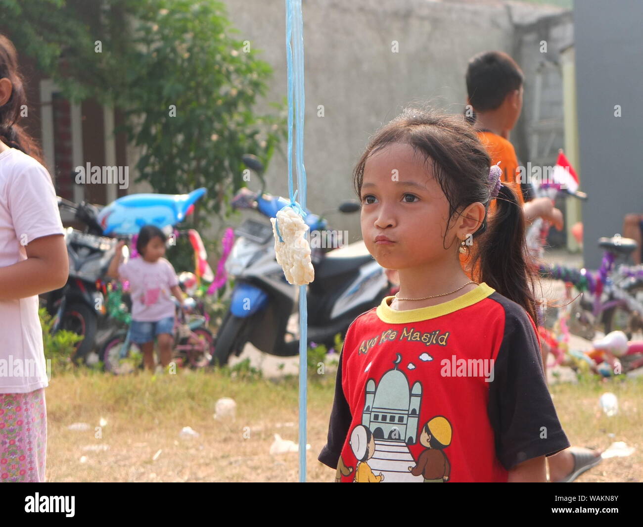 children's crackers eating competition, celebration of Indonesia's 74th ...