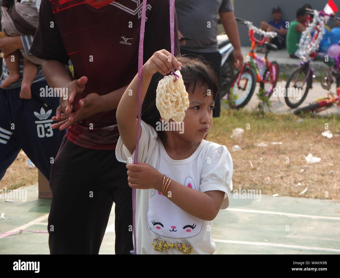 children's crackers eating competition, celebration of Indonesia's 74th ...
