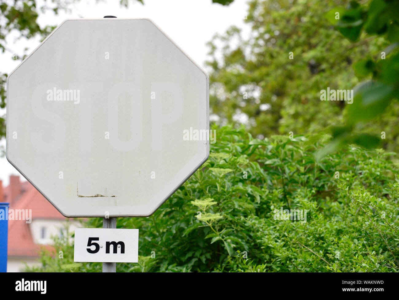 Leipzig, Germany. 22nd May, 2019. "Stop" is written on a traffic sign ...