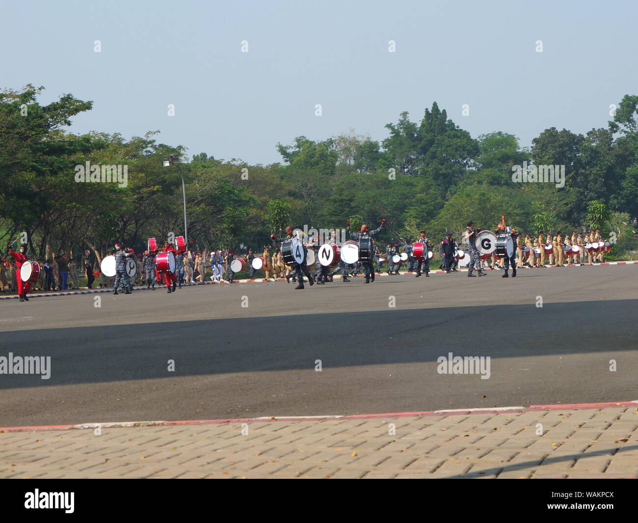 marching band attractions during the 74th anniversary of Indonesia's ...