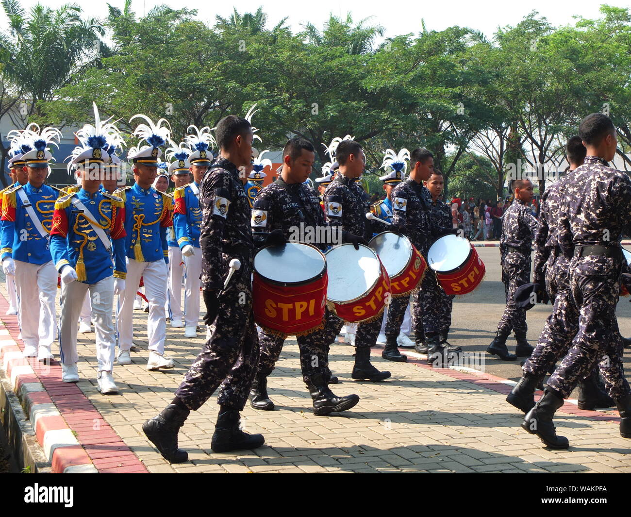 marching band attractions during the 74th anniversary of Indonesia's ...