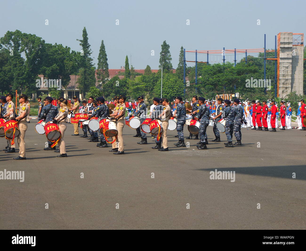 marching band attractions during the 74th anniversary of Indonesia's ...