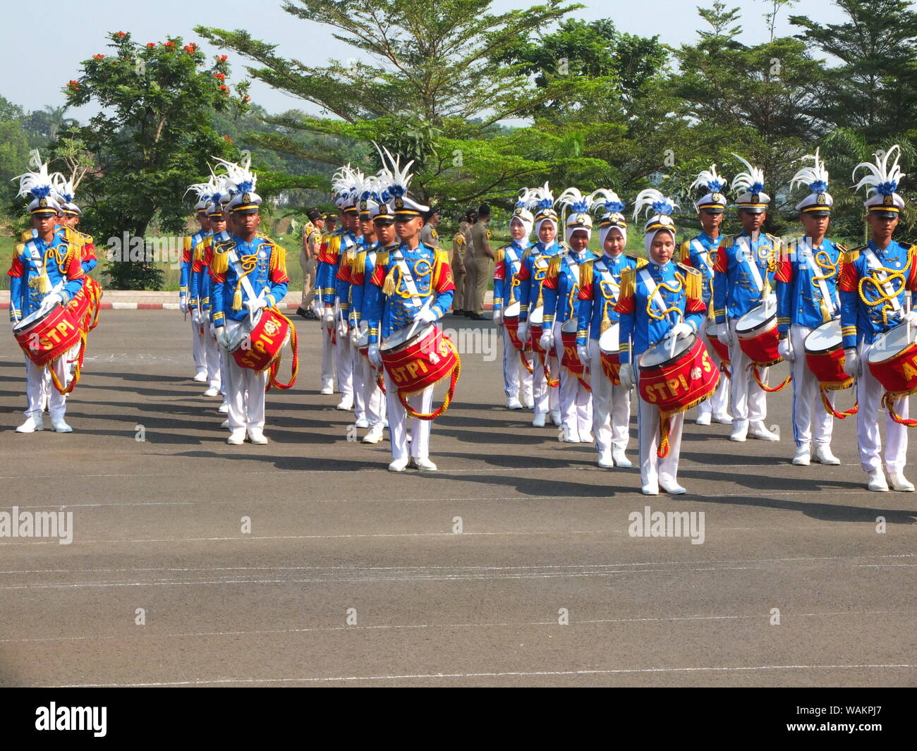 marching band attractions during the 74th anniversary of Indonesia's ...